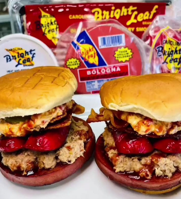 Bright Leaf Hogzilla Sandwich (Bacon, BBQ, Bologna and Red Hots ...